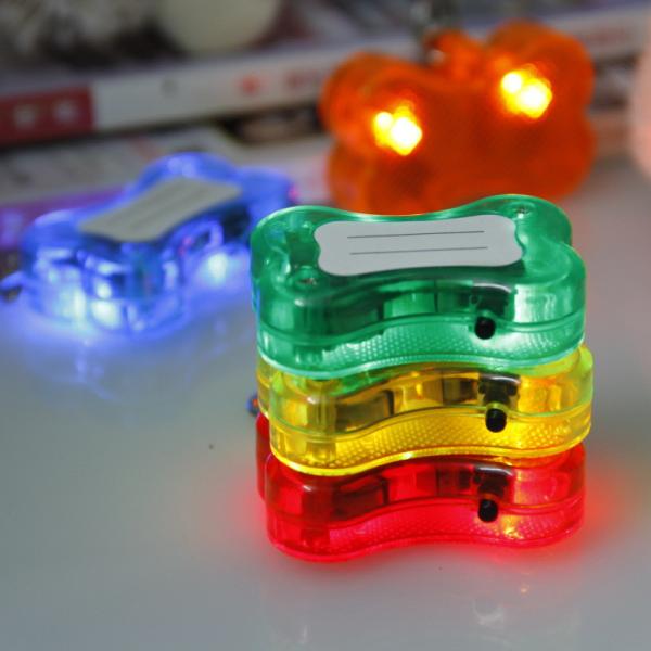 Quality Silicone Luminous Pet Tag Anti Loss Dog Bone Tag LED Flashing Dog Collar Tag for sale