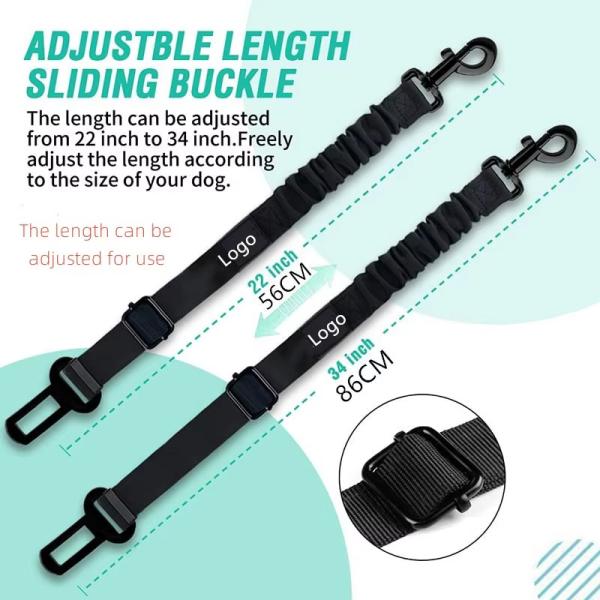 Quality Durable Adjustable Stretchable Dog Car Seat Belt Custom Logo Dog Harness Belt for sale
