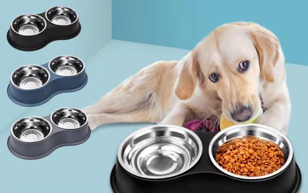 Quality Non Slip Pet Feeder Smart Dog Food Feeder With Stainless Steel Bowls for sale
