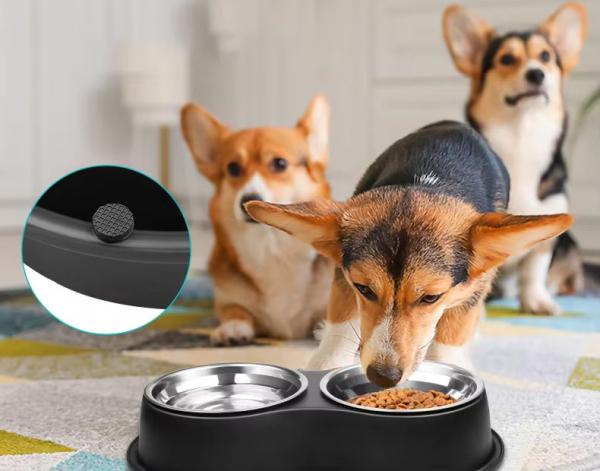 Quality Non Slip Pet Feeder Smart Dog Food Feeder With Stainless Steel Bowls for sale