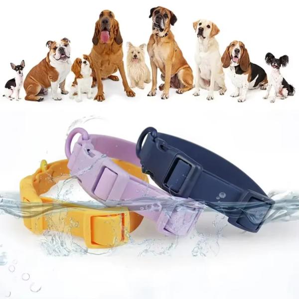 Quality Custom Logo Color PVC Pet Collar Waterproof Silicone Dog Collar And Leash Set for sale