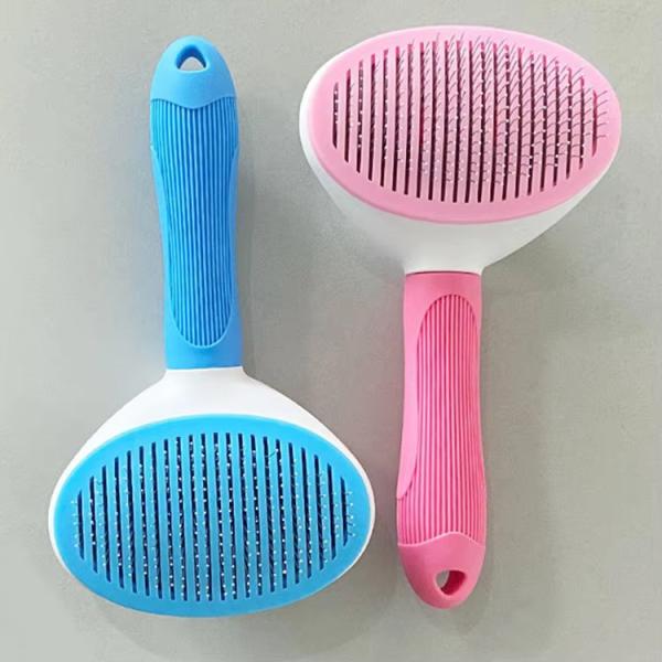 Quality Multi Color Cat Pet Cleaning Tools Self Cleaning Dog Hair Brush Pet Grooming for sale