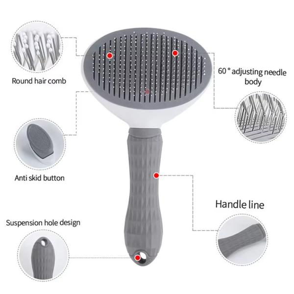 Quality Multi Color Cat Pet Cleaning Tools Self Cleaning Dog Hair Brush Pet Grooming for sale
