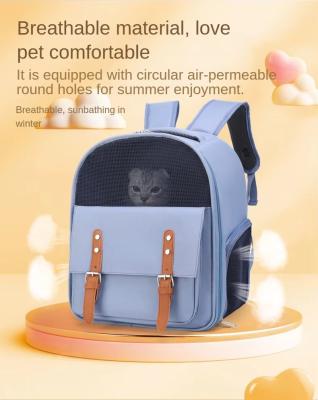 China Large Capacity Breathable Pet Backpack  Portable Outdoor Summer Wire Mesh Cat Carrier for sale