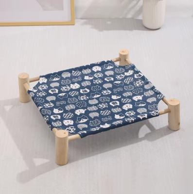 China Disassembled Wooden Pet Hammock Bed Washable Dog Cat Marching Beds for sale