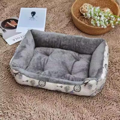 China Textured Wave Pet Sofa Bed Hand Wash Rectangle Large Dog Nest for sale