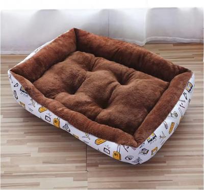 China Textured Wave Pet Sofa Bed Hand Wash Rectangle Large Dog Nest for sale