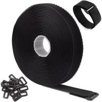 China Customized Black Nylon Hook Loop Band Self Adhesive Velcro Straps for sale