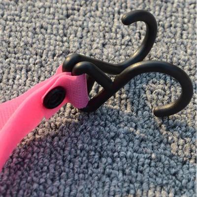 China Colorful Hanging Stroller Hooks Reusable Flexible Hook Loop Holder Hook Hanger Strap for sale