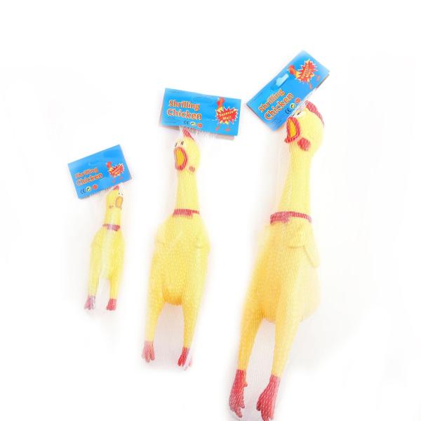 Quality Rubber Screaming Chicken Squeaky Dog Toy Vinyl Funny Bite Training Toys For Dogs for sale