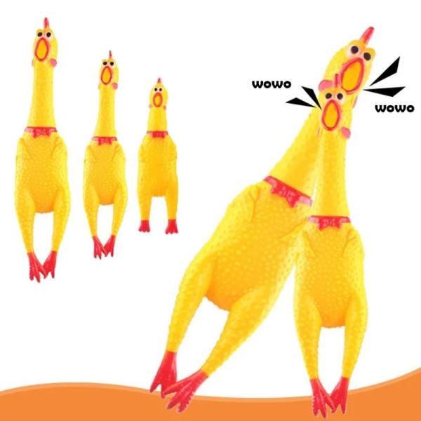 Quality Rubber Screaming Chicken Squeaky Dog Toy Vinyl Funny Bite Training Toys For Dogs for sale