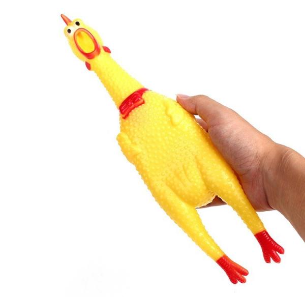 Quality Rubber Screaming Chicken Squeaky Dog Toy Vinyl Funny Bite Training Toys For Dogs for sale