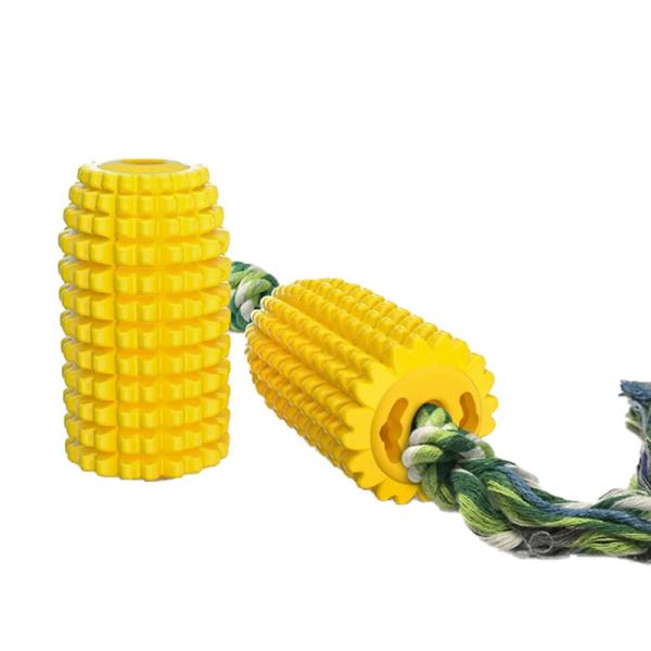 Quality Eco Friendly Dog Treat Dispensing Toy Latex Dog Toothbrush Chew Toy With Cotton for sale