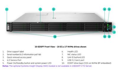 Κίνα HPE DL360 Gen11 20ED SFF NC CTO Διακομιστής P52500-B21 DL360 G11 8SFF Rack 1U Διακομιστής προς πώληση