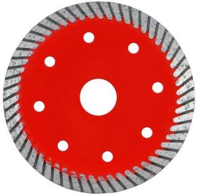 China Durable Turbo Wave Diamond Tile Saw Blade With Cooling Hole Red Color for sale