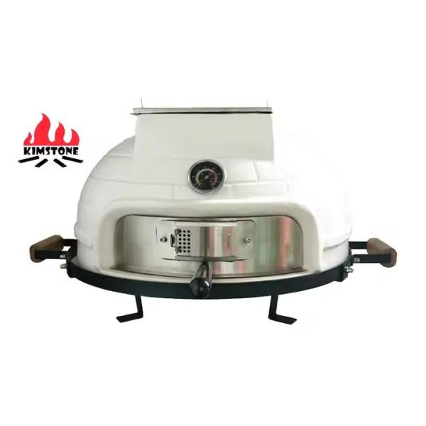 Quality KIMSTONE 21 Inch Tabletop Pizza Oven Large Brick Pizza Stove White Portable Ceramic Grill for sale