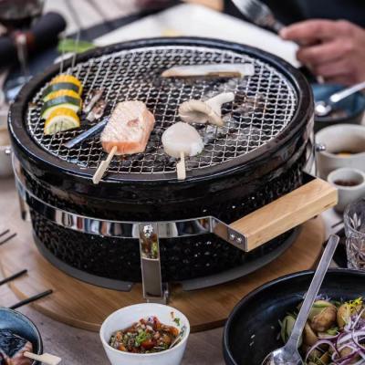 China KIMSTONE Japan Original Tabletop Mini BBQ Grill Portable Easy Assembled Charcoal Round Bbq Grill Ceramic Barbecue Grill for sale