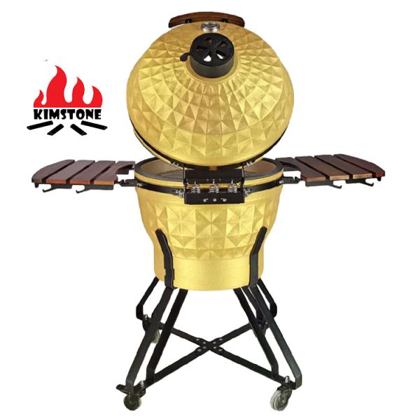 Quality KIMSTONE 2023 New Bbq Grill Parrilla Kamado 24 with Kamado Heat Deflector Bbq Grill Grate Lifter Cooking Gripper for sale