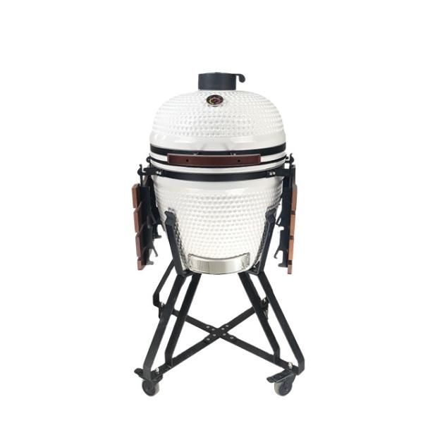 Quality KIMSTONE 21 Inch Kamado Grill Rotisserie Smokeless Charcoal BBQ Grill Lava Rock Barbeque Grill for sale