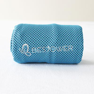 Personalized Logo Microfiber Cooling Towel Polyester Fabric Turquoise