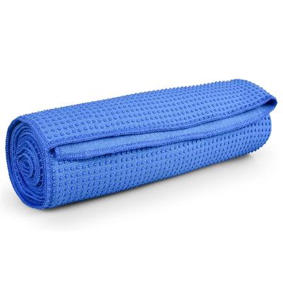 China Non Slip Soft Silicone Microfiber Yoga Towel Custom Logo for sale