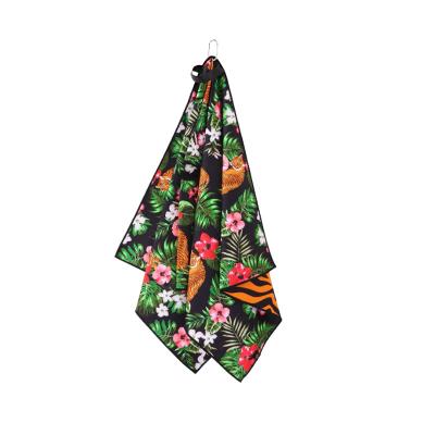 중국 로고와 클립을 가진 관례에 의하여 인쇄되는 승화 와플 극세사 골프 수건 판매용