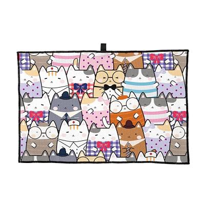 중국 로고를 가진 주문 Microfiber 와플에 의하여 인쇄되는 스포츠 골프 체육관 수건 판매용