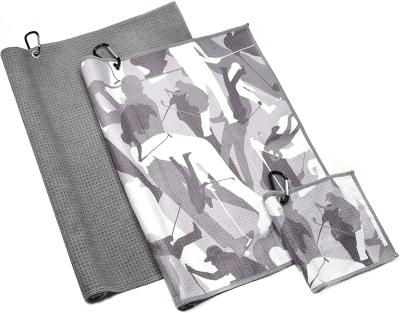 中国 Custom Logo Microfiber Waffle Towel For Sports Golf 販売のため