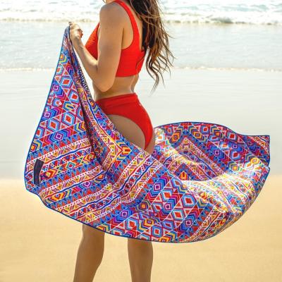 China Digital Printing Fashion Beach Towel 140 - 300gsm Embroidered Logo for sale