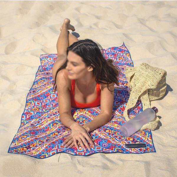 Strandhandtuch Personalisieren Logo Größe Reisen Sport Fitnessstudio Handtuch mit Eva Case Mikrofiber gestrichen Strandhandtücher