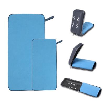 Китай Пляжное полотенце из микрофибры сплошного цвета OEM, быстросохнущее спортивное полотенце из микрофибры для спортзала, индивидуальный логотип/размер/цвет продается