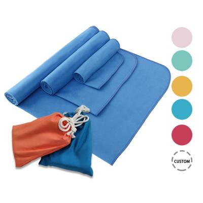 중국 OEM 스웨이드 마이크로파이버 단색 비치 타월, 속건성 짐 마이크로파이버 스포츠 타월, 맞춤형 로고/사이즈/색상 판매용