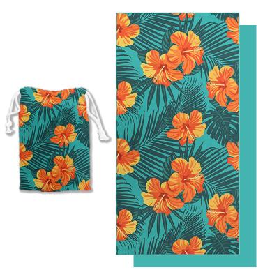 China Custom Printed Sand Free Quick Dry Microfiber Beach Towel For Promotion for sale