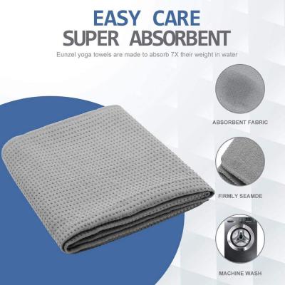 China Non Slip Printed Microfiber Yoga Mat Towel With Silicone Dots for sale