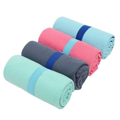 China Absorbed Microfiber Sport Towel Striped Towel Microfiber, Sport Cooling Towel Factory for Gym Hiking Swimming Yoga for sale