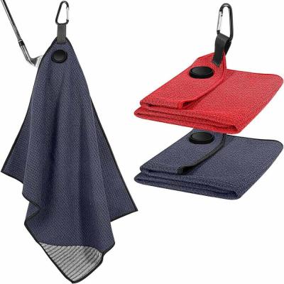 China Best Price of New Design Golf Towels Custom logo Low Price Wholesale Sustainable Magnetic Microfiber Golf Towel for sale