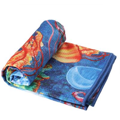 China Summer Custom Printing Solid Color Quick Dry Embossed Waffle Microfiber Beach Towel for sale