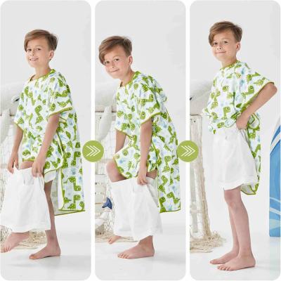 China Luxury Microfiber Poncho Towel Custom Sublimation Printed Super Soft Rectangle Double Sided Eco-Friendly Extra Beach for sale