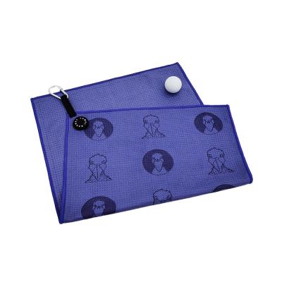 China Custom Sublimation Printed Microfiber Golf Towel Absorbent for sale