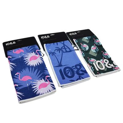 China Microfiber Polyester Printed Sublimated Golf Sports Towel Custom Logo for sale