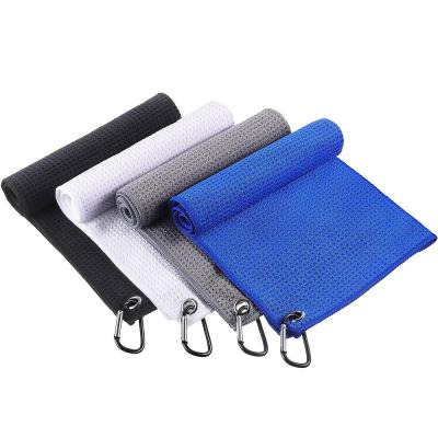 China Custom Printed Sublimation Waffle Microfiber Golf Towels With Logo for sale