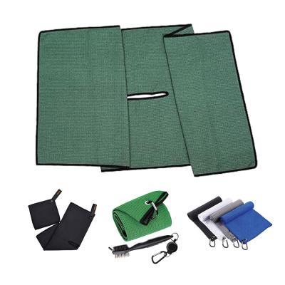 China Soft And Comfortable Microfiber Golf Towel With Hanging Loop Included And Various Designs for sale
