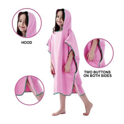 China Excellent OEM Experience Microfiber Poncho Beach Surf Poncho Swimming Hooded Poncho Wetsuit Changing Towel Robe for Adults for sale