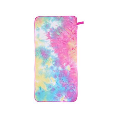 China Tie-dyed Personalized Quick Drying Colorful Microfiber Sport Towel for sale