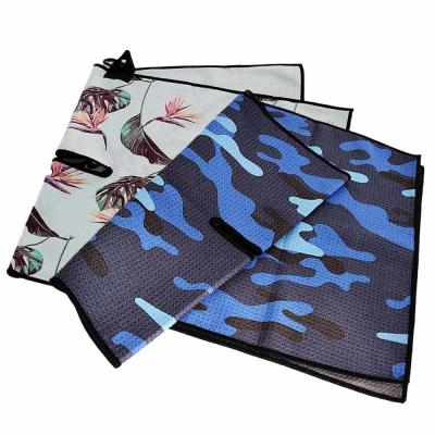 China Quality Assurance Double Fold Microfiber With Hole Waffle Golf Towel for sale