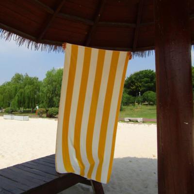 China Embroidery Logo Oversized Custom Printed Striped Microfiber Suede Towel for sale