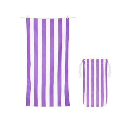China High Quality Stripe Towel Super Absorbent Printed Microfiber Suede Towel for sale