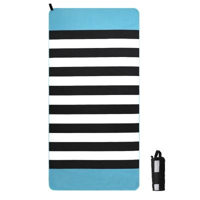 China Luxury Modern Towel Striped Quick-Dry Custom Microfiber Suede Towel for sale