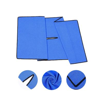 China Solid Color Custom Logo Waffle Golf Towel High Quality Lightweight for sale