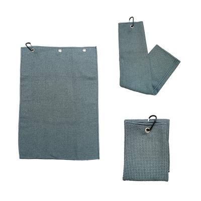 China Custom Logo Design Golf Towel Microfiber Golf Towel High Quality Golf Towel for sale